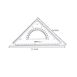 Large Triangle Ruler Square Set,Triangle Protractor,2 Pieces (Size 3)