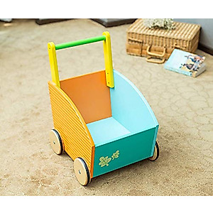 labebe - Baby Walker, Kid Shopping Cart Walker, Push Toy for 1-3 Years Old, Infant Wooden Walker, Sit to Stand Learning Walker, Toddler Outdoor Activity Walker, Children Walker Toy with Wheels-Owl