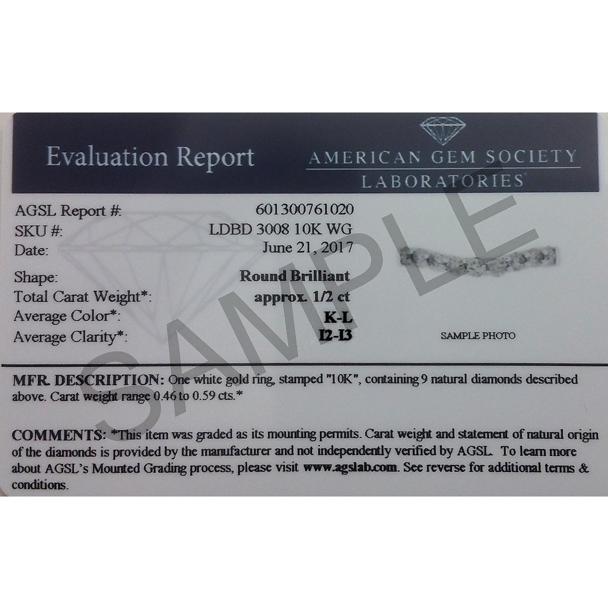 SZUL AGS Certified 1/2 Carat TW Diamond Curve Wedding Band in 10K White Gold