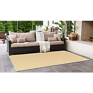 Unique Loom Jill Zarin Outdoor Collection Area Rug - Costa Rica (2' x 3' 1'' Rectangle, Yellow Ivory/ Ivory)
