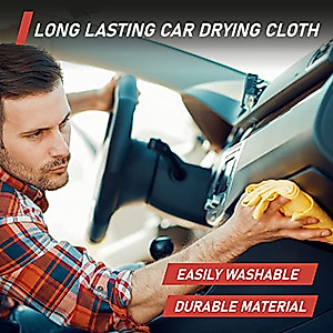 DSV Standard Premium Car Care Towel, Drying Super Absorbent Chamois Cloth for Car Wash, Spotless & Scratch and Lint Free Shine – 27.5 X 17 inches, 1 - Pack