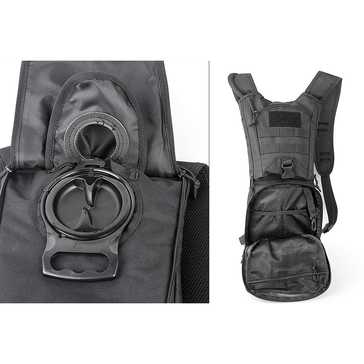 Unigear Tactical Hydration Pack Backpack 900D with 2.5L Bladder for Hiking, Biking, Running, Walking and Climbing (Black)