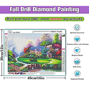 TINY FUN 12 Pack Diamond Painting Kits for Adults 5D Diamond Art Kit for Beginners DIY Full Drill Gem Art, Paint with Round Diamonds Paintings Packs for Home Wall Decor Gifts (12X16 Inch)