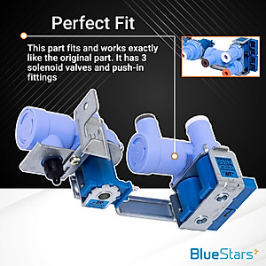 BlueStars 5221JA2006D Refrigerator Water Inlet Valve Assembly - Compatible with L.G Refrigerators - Replaces AJU34125525 AP4445614 MJX42111401 AJU34125513 1266849 AH3527457