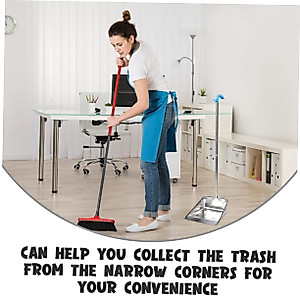 ORFOFE Stainless Steel Garbage Bin Cleaning Supplies Long Handle Dustpan Household Cleaning Dustpan Upright Pans Kitchen Cleaning Shovel Commercial Products Dustpan Outdoor Silver Plastic