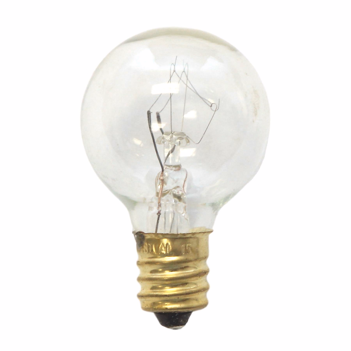 Sival - G30 replacement globe light bulb, clear, candelabra base (E12), 5 Watts, 25-pack