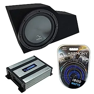 Harmony Audio HA-R124 Subwoofer Single 12" Sub Box Bundle HA-A400.1 Amp Compatible with 2002-2009 GMC Envoy SUV