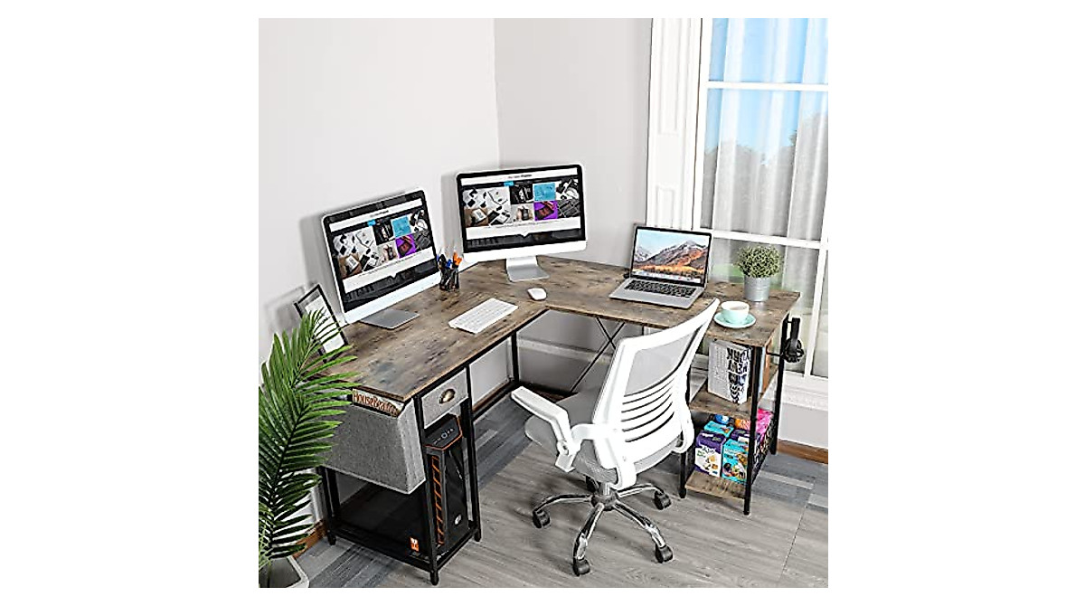 X-cosrack L-Shaped Desk: Versatile 2-Person Office Desk