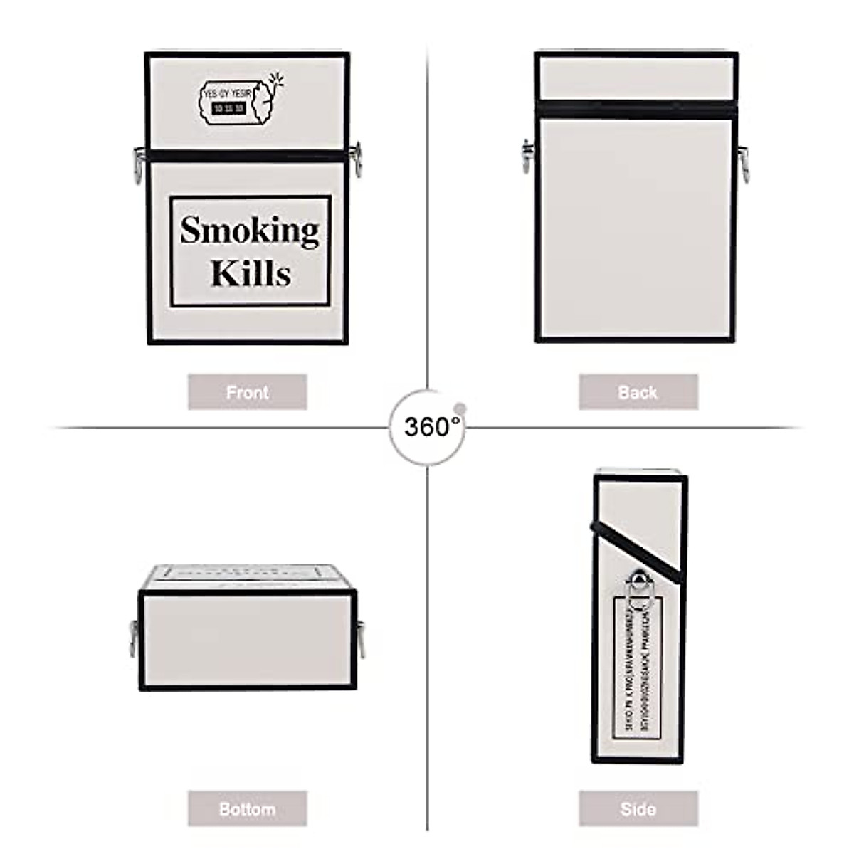 KUANG! Women Case Shape Shoulder Bag Pu Leather Storage Holder Mini Purse Chains Box Clutch Evening HandBags