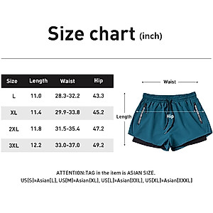 Arjen Kroos 2 in 1 Running Shorts for Men 3 Inch Sports Shorts with Compression Liner 3 Inch Gym Athletic Shorts with Zipper Pocket,GREEN-AK3101,X-Large