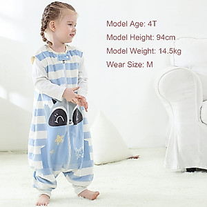 MICHLEY Unisex Baby Wearable Blanket Autumn Winter Toddler Sleeveless Sleeping Bag with Feet,Huanxiong,3-5T