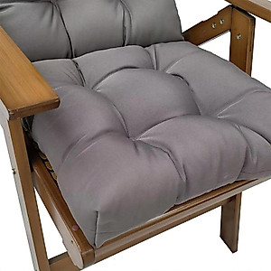 SHENJIA Patio Adirondack Chair Cushions 43” X 20” Tufted Wicker Chair Cushions Rocking Chair Replacement Cushion W/Fixing Straps, Tatami Floor Seat Pads for Indoor Outdoor Furniture(Color:Blue)