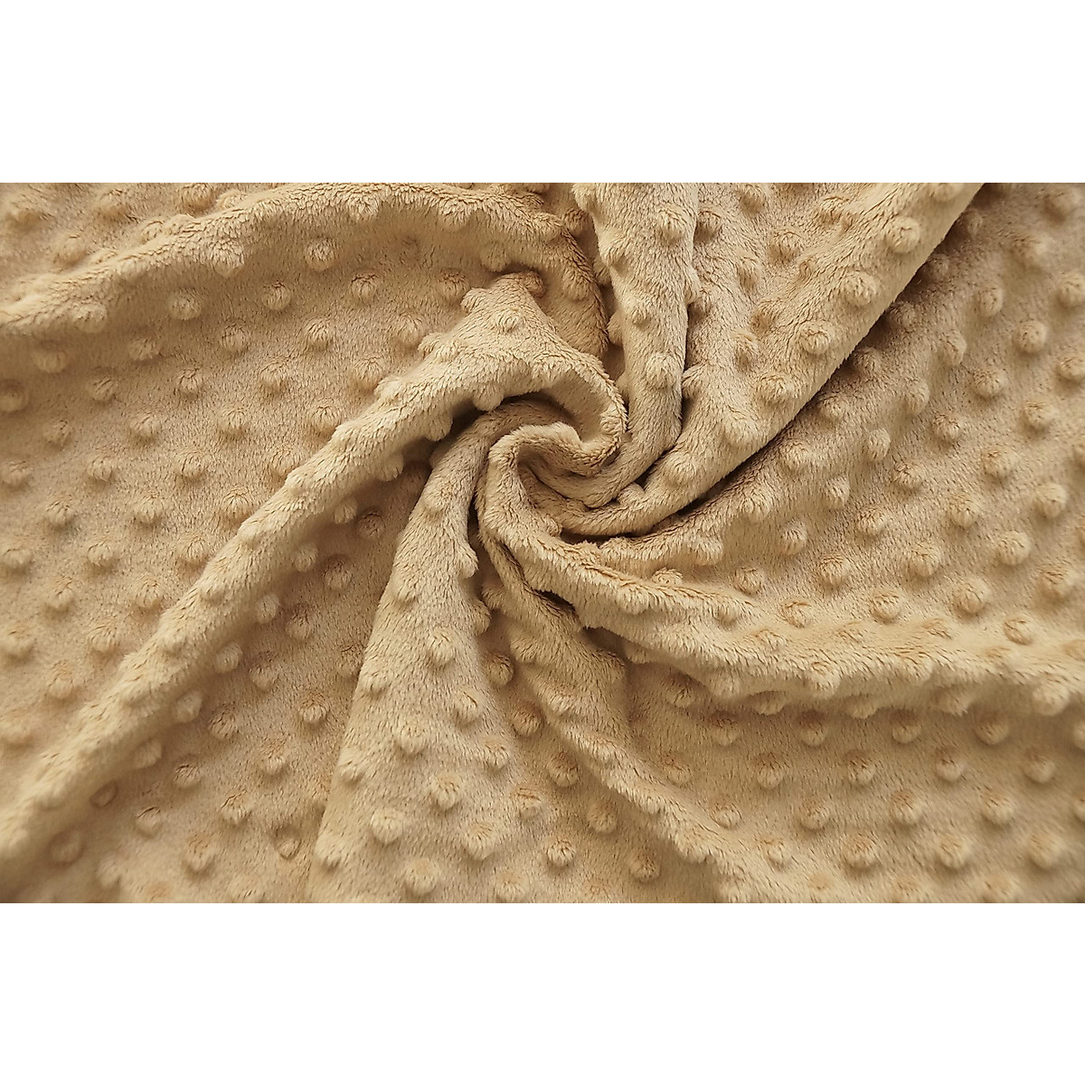 Camel Brown Minky Bubble Dimple Dot Plush Fur Fabric Polyester 58-60"