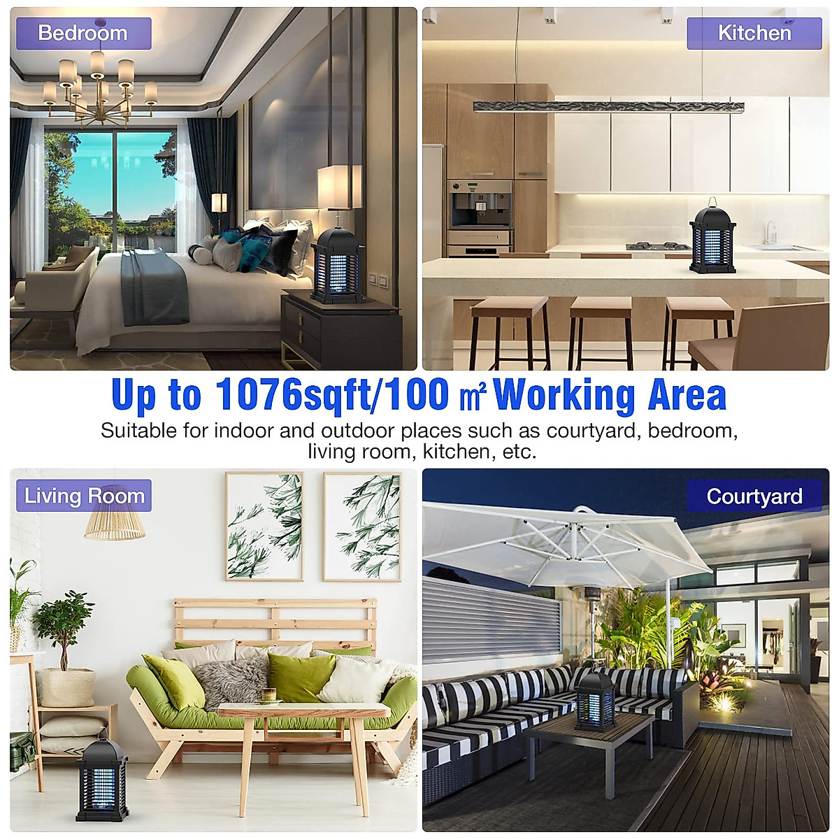 TMACTIME Bug Zapper for Outdoor and Indoor 20W 4300V High Powered Electric Mosquito Zappers Killer for Home Backyard Patio