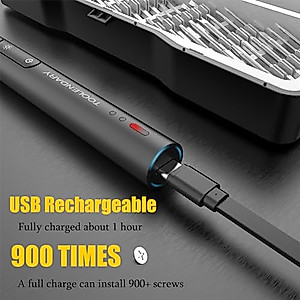 Electric Screwdriver Sets, 55 in 1 Mini Electric Screwdriver Rechargeable, Precision Screwdriver Kits with Magnetic Bits, Small Power Screwdriver Set for Phone, Glasses, Black