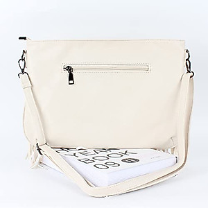 Hoce Women’s Leather Fringe Messenger Bag Hobo Crossbody Tassel Shoulder Bags, Beige