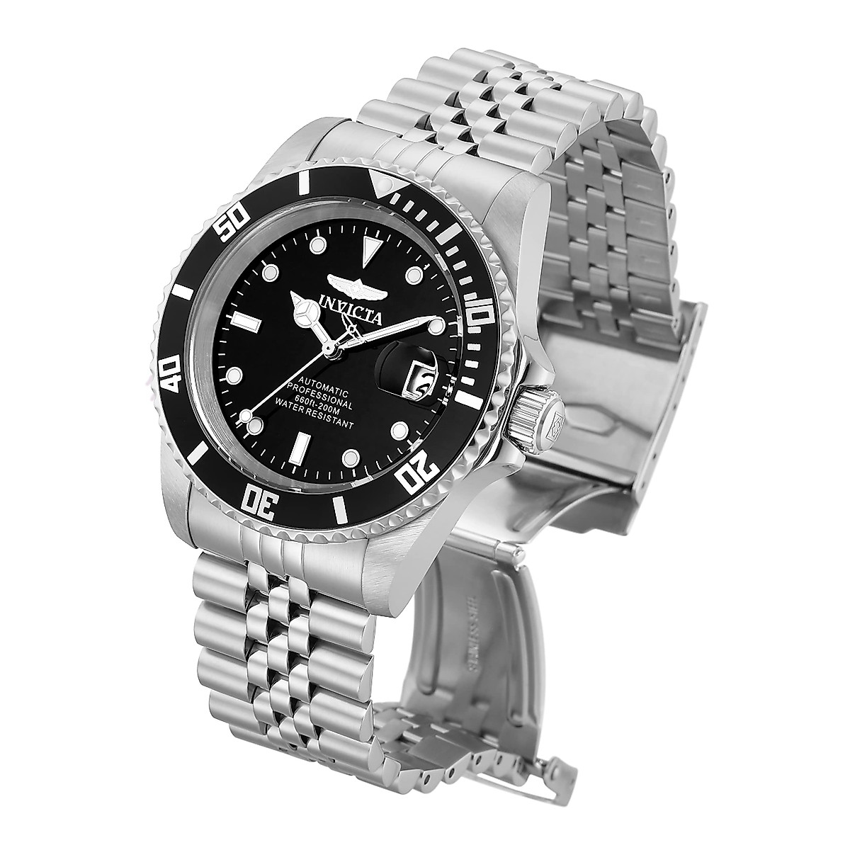 Invicta Men's Pro Diver Automatic Watch with Stainless Steel Band (Model: Silver)