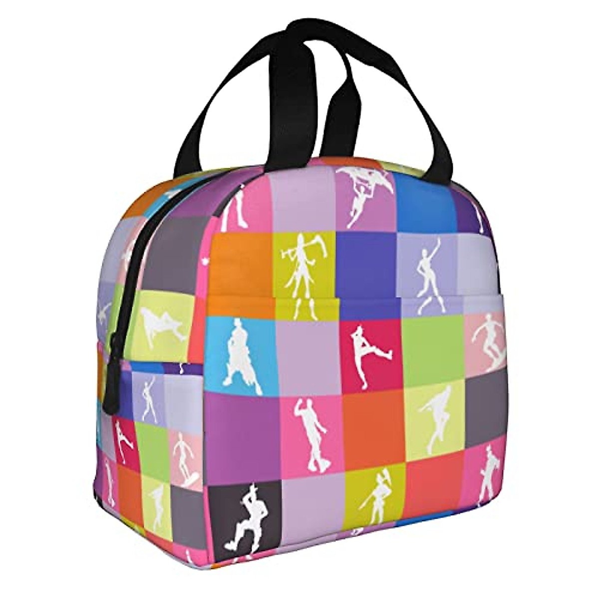 Tvmpkix kids Lunch Bag, Reusable Insulated Lunch Box Cooler Tote Bag Meal Prep for Boys Men Women Picnic Travel Work Colorful