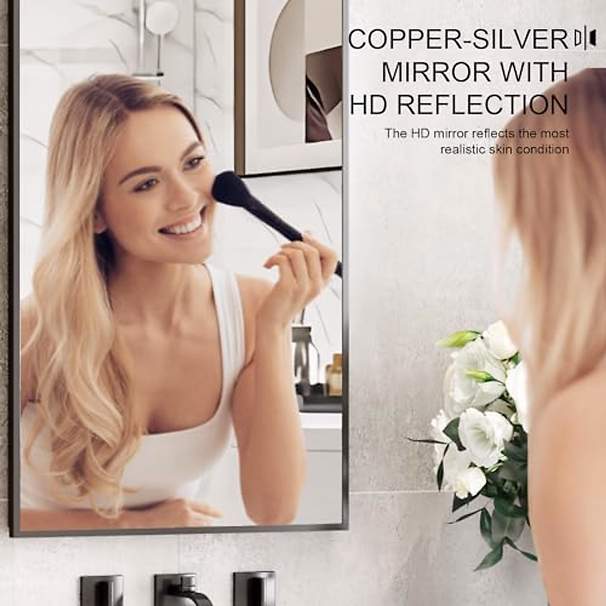 Recessed Medicine Cabinet Mirror for Bathroom,Black Arched Medicine Cabinet with Mirror,Arch Medicine Cabinet Recessed,Metal Edge Bathroom Mirror with Storage,Surface Mount Bathroom Wall Cabinet 16x31