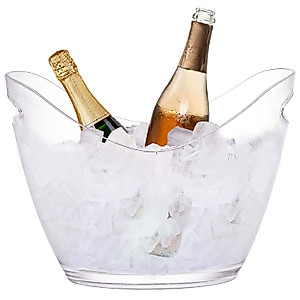 Yesland Ice Bucket Frosted Plastic 3.5 Liter Storage Tub - Perfect for Wine, Champagne or Beer Bottles