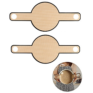 MISNODE 2 Pack Silicone Baking Mat for Dutch Oven, 8.3 Inch Bread Baking Pad with Long Handle, Reusable Dough Bread Sling Baking Mat Baking Tool for Gentler Safer & Easier Transfer of Dough (Brown)