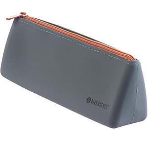 DIVERSEBEE Soft Silicone Pencil Case, Aesthetic Pencil Pouch with Zipper, Cute Pen Bag for School, Bible Journaling Supplies and Accessories, Pencil Organizer (Ocean)