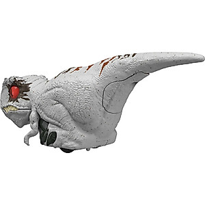 Mattel Jurassic World Dominion Uncaged Dinosaur Toy with Clicker-Controlled Motion & Sound, Click Tracker Atrociraptor Ghost Dino Action Figure