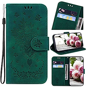 MojieRy Phone Cover Wallet Folio Case for Oppo REALME 7 PRO, Premium PU Leather Slim Fit Cover for REALME 7 PRO, 2 Card Slots, Fashion Cover, Green