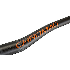 Chromag BZA Unisex Adult Mountain Bike/Mountain Bike/Cycle/VAE/E-Bike Hanger, Black/Orange, 35 mm, Carbon 25 mm, 800 mm Rise