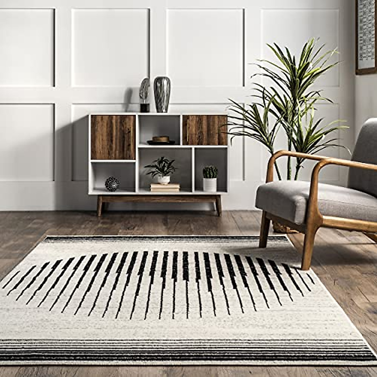 nuLOOM Sabrina Abstract Geometric Sunset Area Rug, 6' 7" x 9', Grey