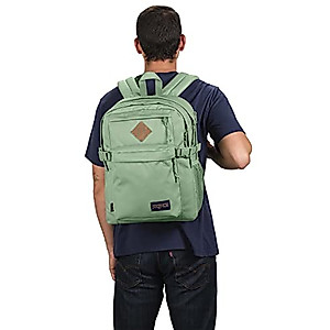 JanSport Main Campus FX Backpack - Travel, or Work Bookbag w 15-Inch Laptop Pack with Leather Trims, Loden Frost