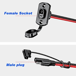 Kewig SAE Quick Connector Harness, SAE Adapter Male Plug to Female Socket Cable, 1FT 12AWG SAE Extension Cord [ 2 Pack ]