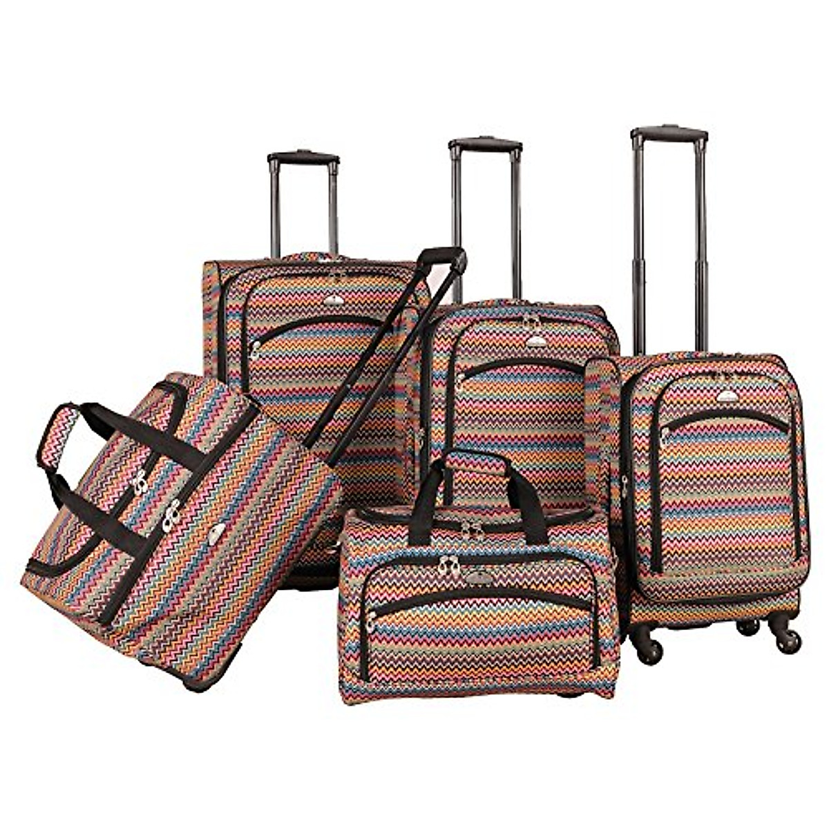 American Flyer Gold Coast 5-Piece Spinner Luggage Set, Pink, One Size