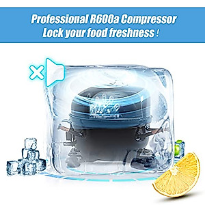 Chest Freezer Small Freezer Black Deep Freezers 3.5 Cu.Ft Compact Freezer Free-Standing Top Door Freezer Adjustable 7 Thermostat and Removable Basket Open Deep Freezer Energy Saving Apartment Kitchen