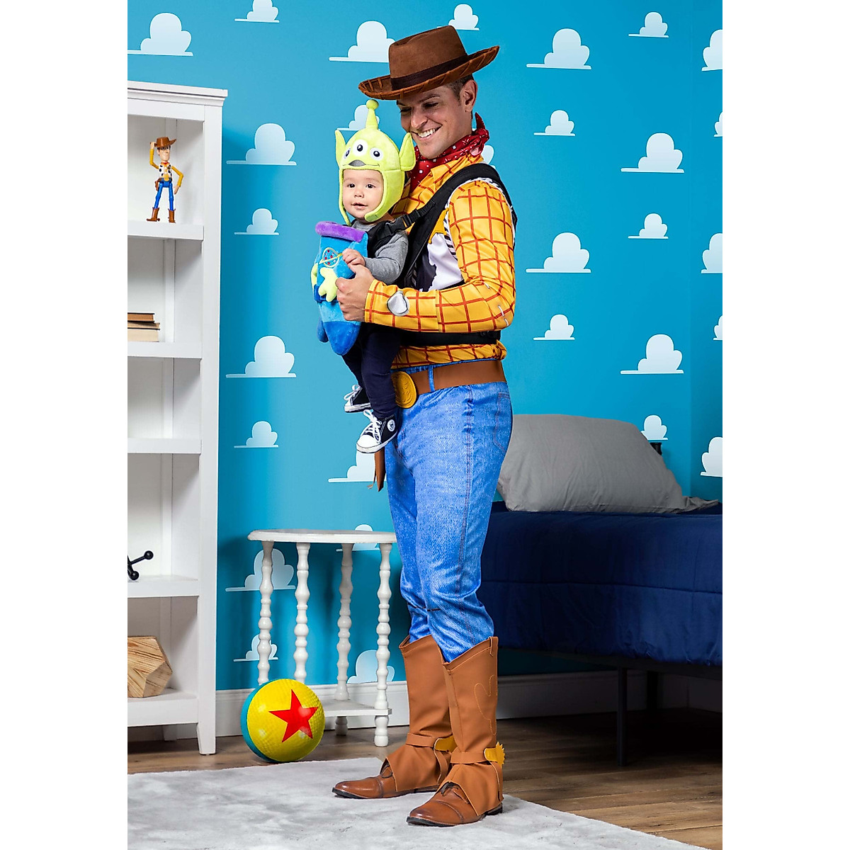 elope Disney Toy Story Little Alien Space Men Baby Carrier Cover Costume, Infant Halloween Costume Character Standard - Multicolor