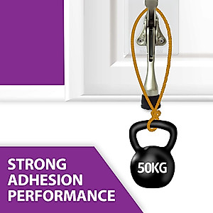 Door Stopper with Adhesive Bracket Stickers, No Drilling or Tools Needed, Available for All Doors, Door Holder, Heavy Door Stop, KickDown Door Stoppers, Bottom of Door by HASHI (White/Bracket)