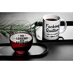 PUGED Unique Retirement Gift for Men Gifted Package Set 11 oz Coffee Mug and 18 oz Stemless Wine Glass Funny Male Retired Idea Goodbye Gift for Coworkers Office, Grandpa, Dad and Husband