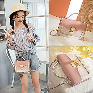 Girls Chain Shoulder Bag,Princess Bag,Chain Handbags,Chain Detachable Three-Layer Mezzanine Shoulder Bag for Little Girls Gift Idea Birthday Christmas(Stars Pink)