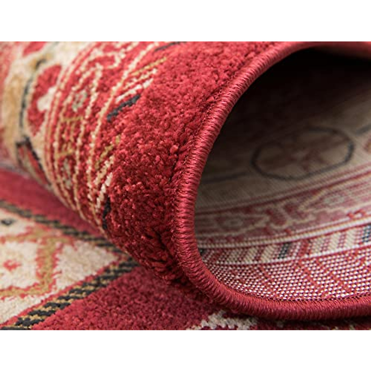 Unique Loom Fars Collection Area Rug - Pasadena (9' x 12' 2" Rectangle, Rust Red/ Black)