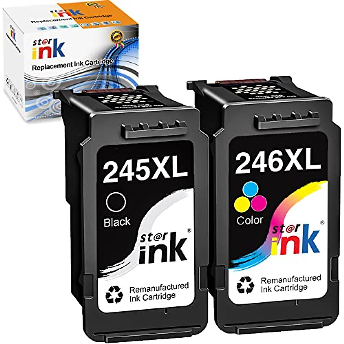 st@r ink 245XL 246XL Ink Cartridges | Remanufactured Replacement for Canon 245 246 for Pixma MX490 MX492 MG2522 TS3322 TR4520 TS3122 TR4522 TR4500 MG2500 Printer Ink 243XL (Black/Color) 2-Pack