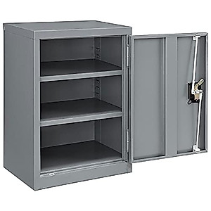 Global Industrial Assembled Wall Storage Cabinet, 18" W x 12" D x 26" H, Gray