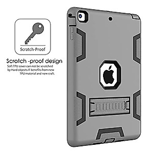TOPSKY Case Compatible with iPad Air 1st Generation/A1474/A1475/A1476 9.7 inch, Shockproof Built in Kickstand Protective Cover Cases for iPad A1474/A1475/A1476,Grey Black