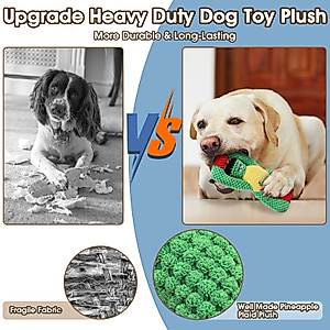 BAPSOUZU Squeaky Dog Chew Toys for Aggressive Chewers, Dog Toys for Large Medium Small Breed Dog, Indestructible Tough Durable Dogs Toys Interactive Puppy Teeth Clean Natural Rubber(Raccoon & Zombie)