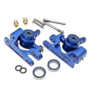 CODA RACING RC Alloy Caster Block&Steering Blocks for Traxxas 1/10 4X4 Slash, Stampede, Rustler 4WD -Replaces Part 6837 6832