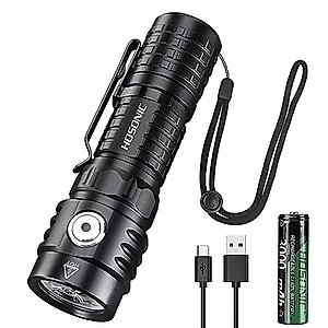 HOSONIC EC11 Rechargeable Mini Flashlight with Magnet, 1975 Lumens Pocket EDC Flashlights, 7 Modes Super Bright Small LED Flash Light with Clip, IP68 Waterproof