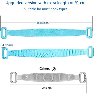 Silicone Back Scrubber for Shower 35.5 inches/90 cm Silicone Body Scrubber with Handle Bath Body Brush Back Washer Extra Long Back Scrubber for Shower for Men and Women Deep Clean, Massage Skin