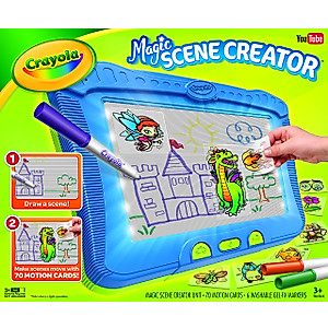 Crayola Magic Screen Creator, 6 Gel FX Markers,Coloring Board for Kids, 70 Action Cards, Creative Gift, (Model: 04-6701)