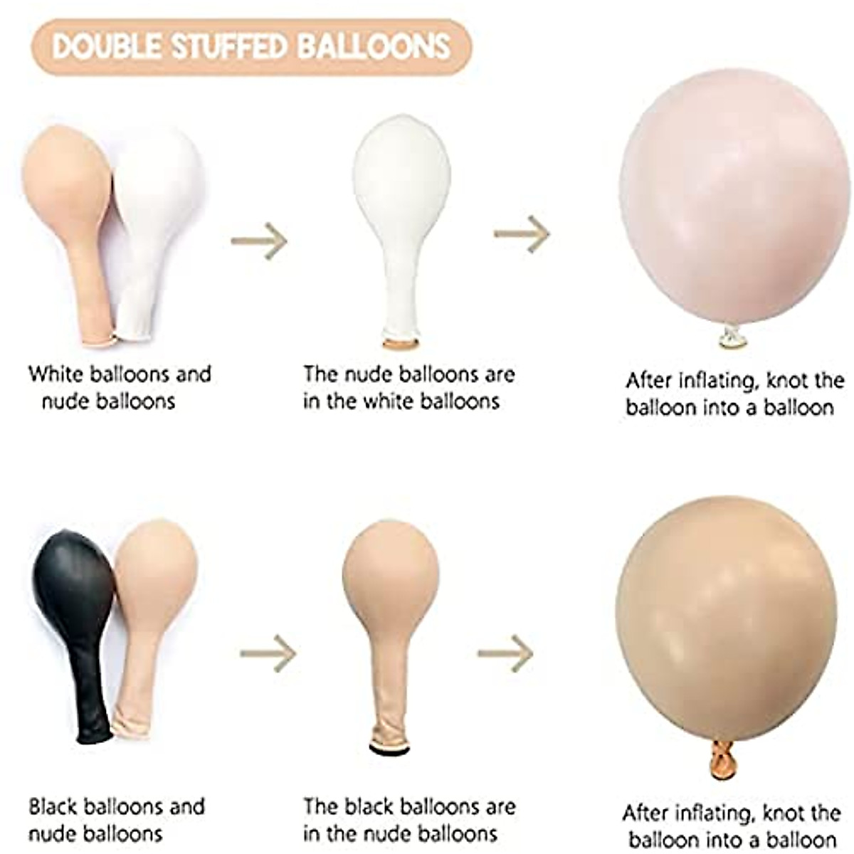 Blush Brown Balloon Garland Nude Rose Gold Double Stuffed Matte Apricot Balloon Arch kit for Wedding Bachelorette Birthday Anniversary New Year Party Boho PartyDecoration