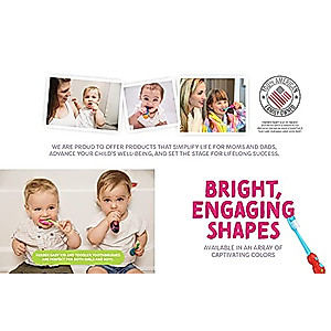 Farber Baby | Toddler Toothbrush (4 Pack) - Extra Soft Bristles, BPA Free, Soothing Teething Nub Ring Handle, 0-2 Years (Blue)