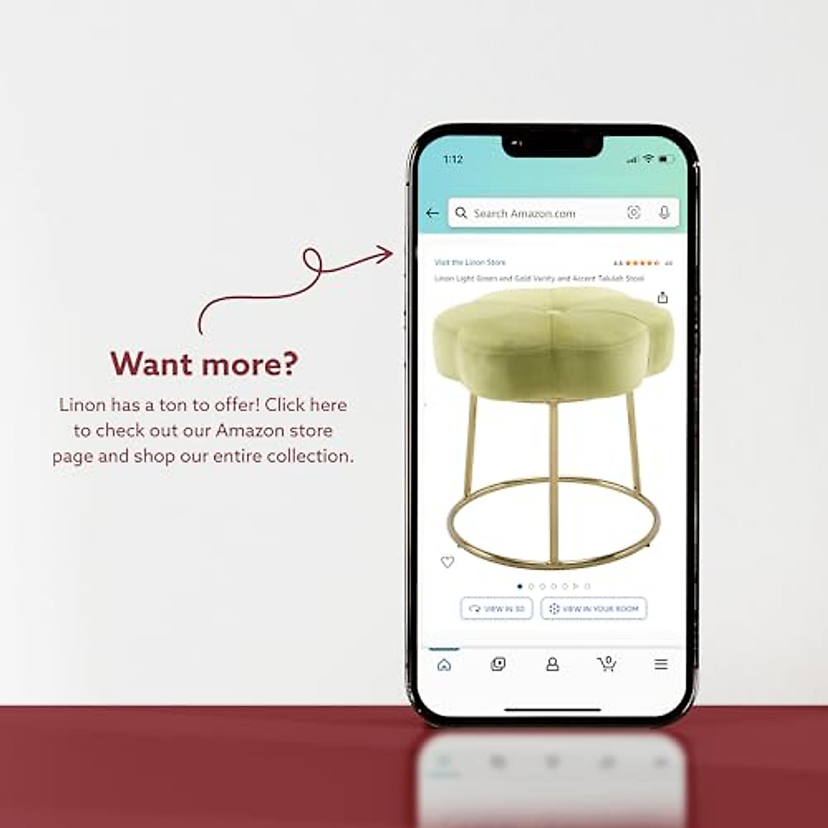 Linon Pink and Gold Vanity and Accent Dalilah Stool